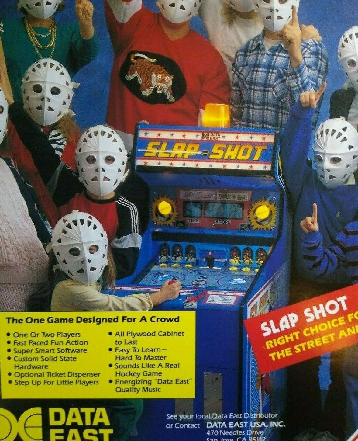 Slap Shot Arcade Flyer Original Hockey Game Vintage Promo Artwork 1988