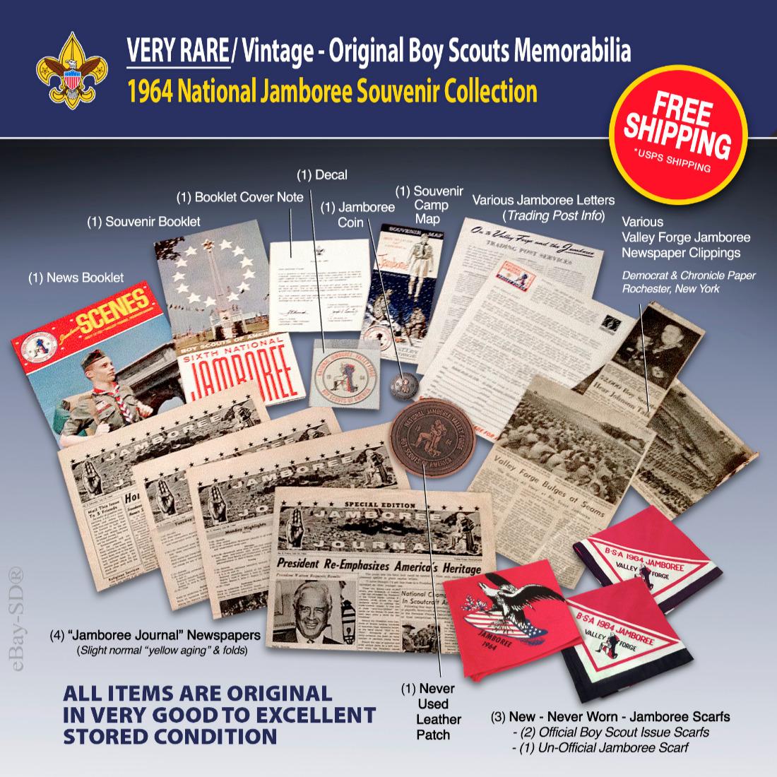 1964 Boy Scout National Jamboree Collection • VERY RARE • Excellent ...