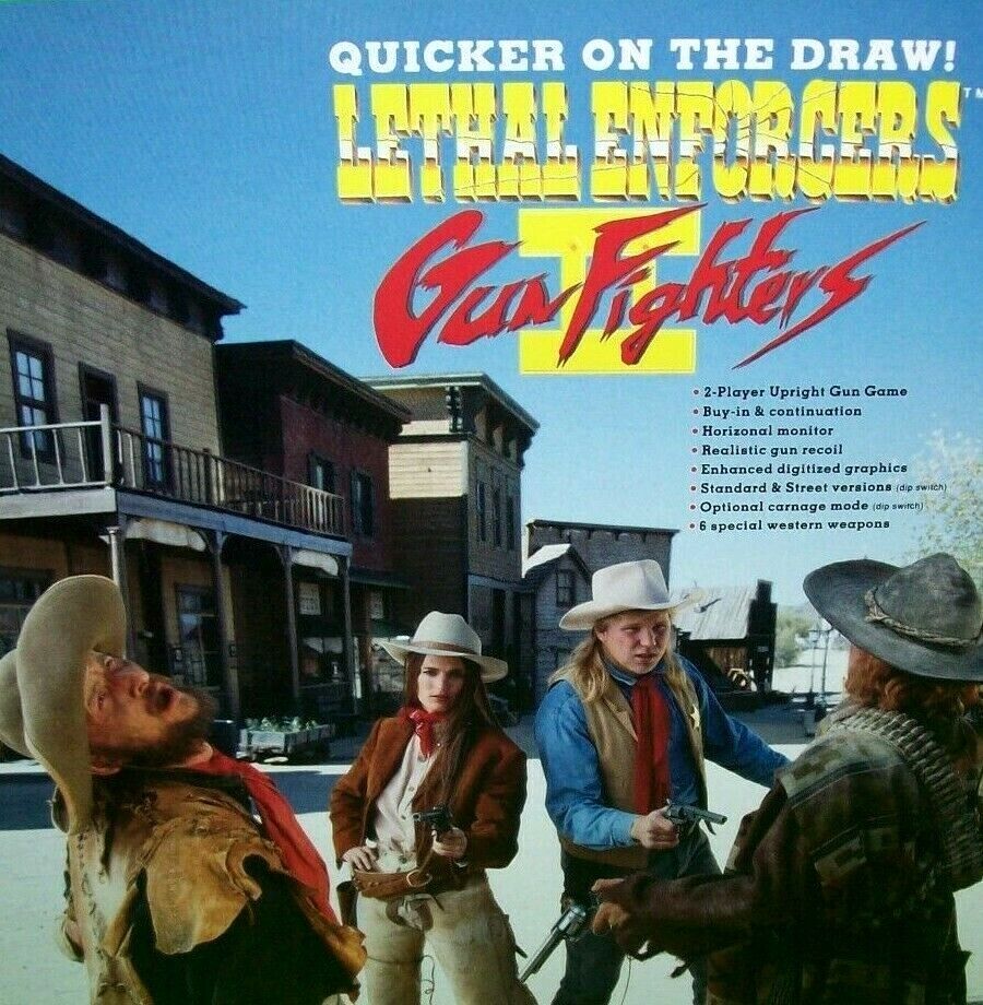 Lethal Enforcers II Gun Fighters Arcade FLYER Oversized Western Vintage ...