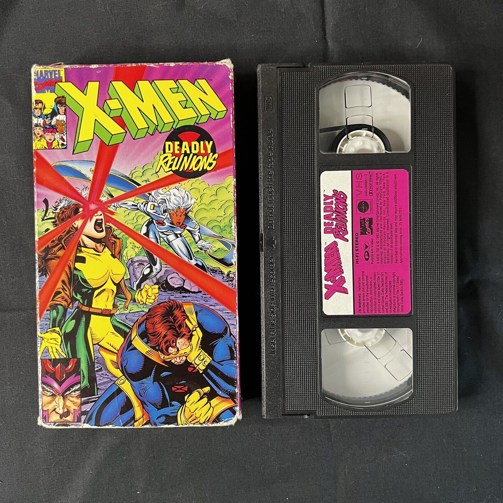 X-Men - Deadly Reunions VHS 1993 Marvel Comics MCU Wolverine Gambit Magneto