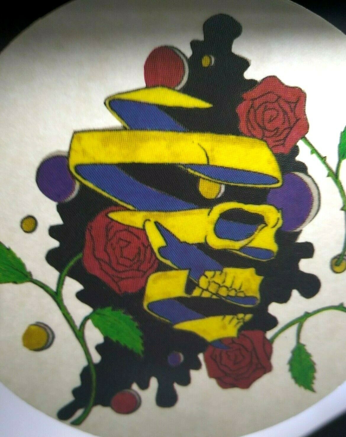 Grateful Dead Car Window Decal Vintage Bertha Ribbon Skull Red Roses ...
