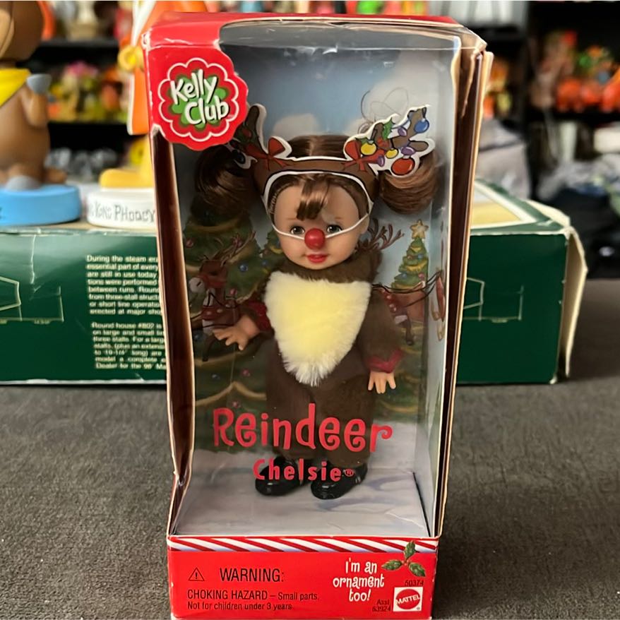 Barbie Kelly Club REINDEER CHELSIE Christmas Doll 50374 Mattel 2001 NEW