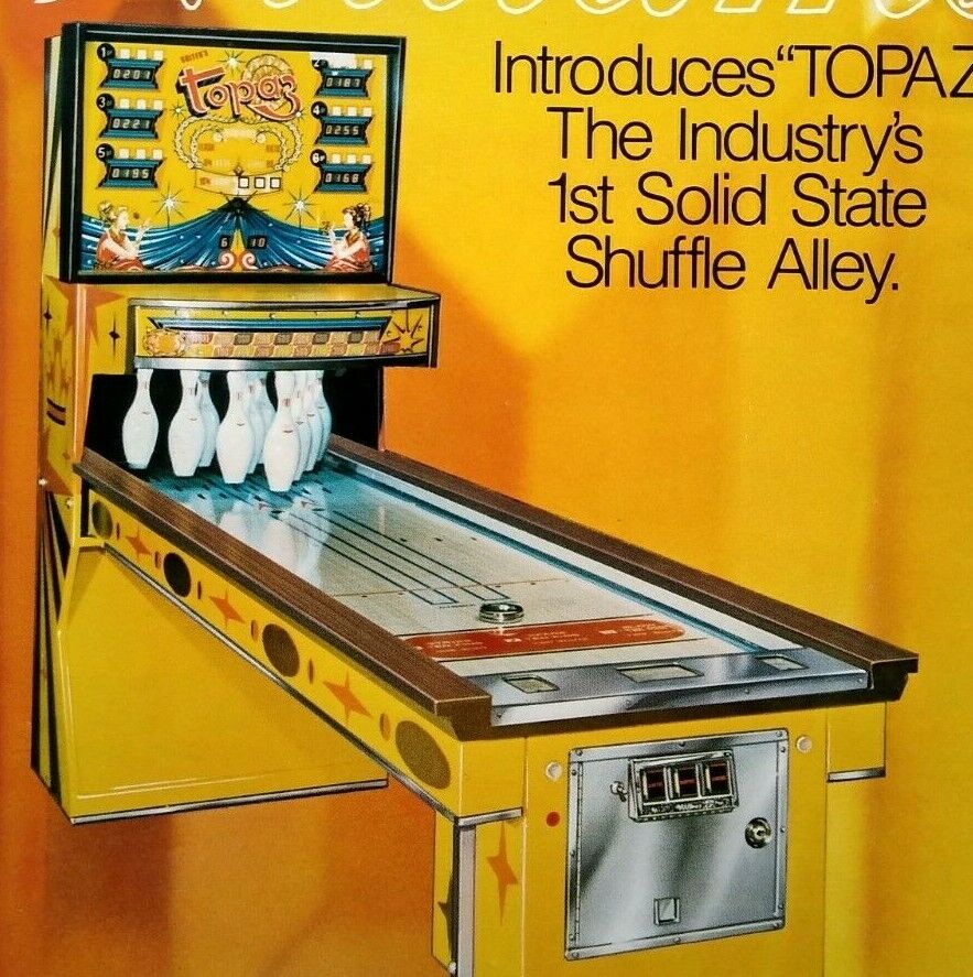 Topaz Arcade FLYER Original Shuffle Alley Game Retro Vintage Art Promo 1978