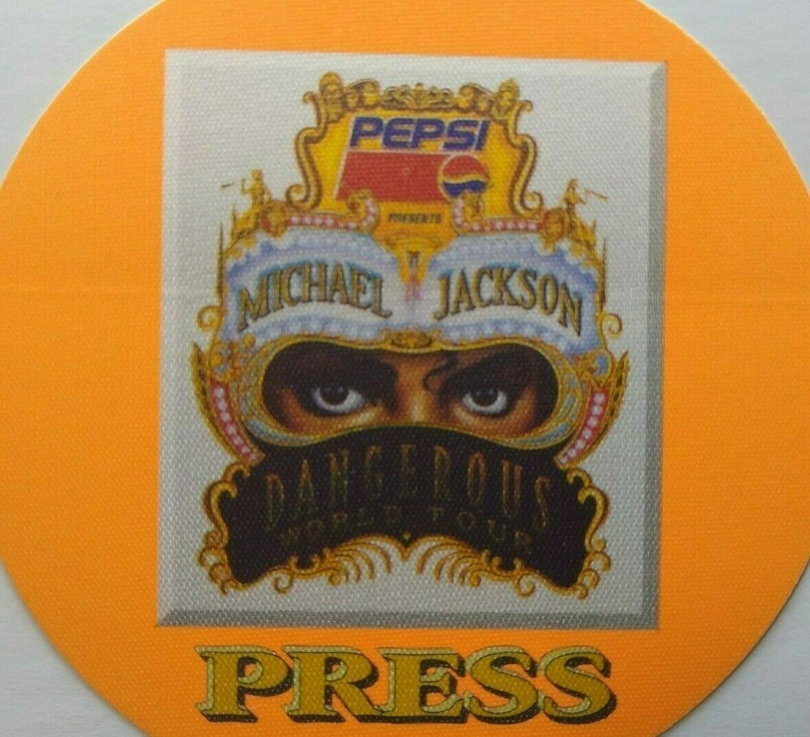 Michael Jackson Dangerous Backstage Pass Original Orange Press King Of ...