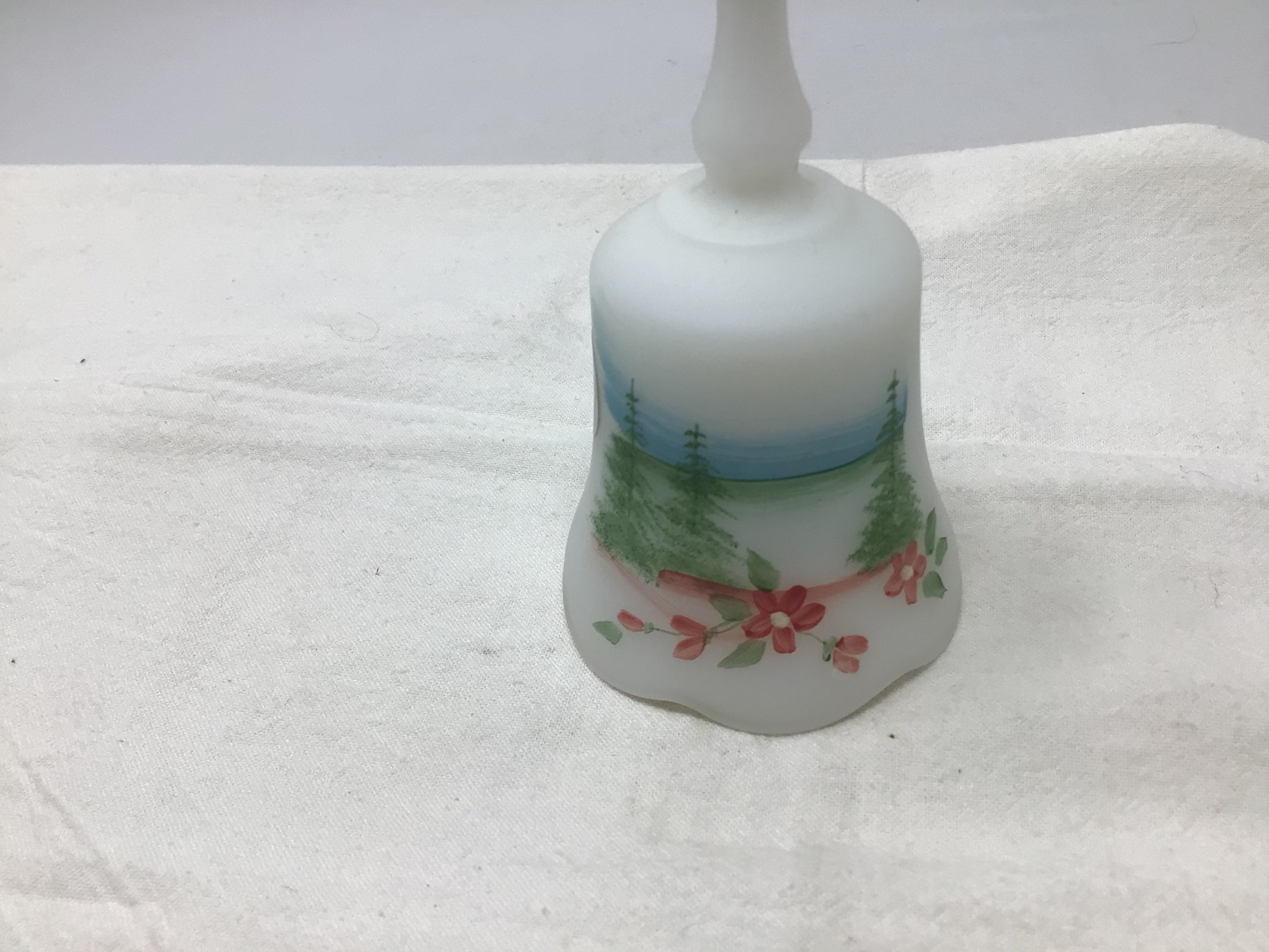 Fenton Hand Painted Signed Glass Bell