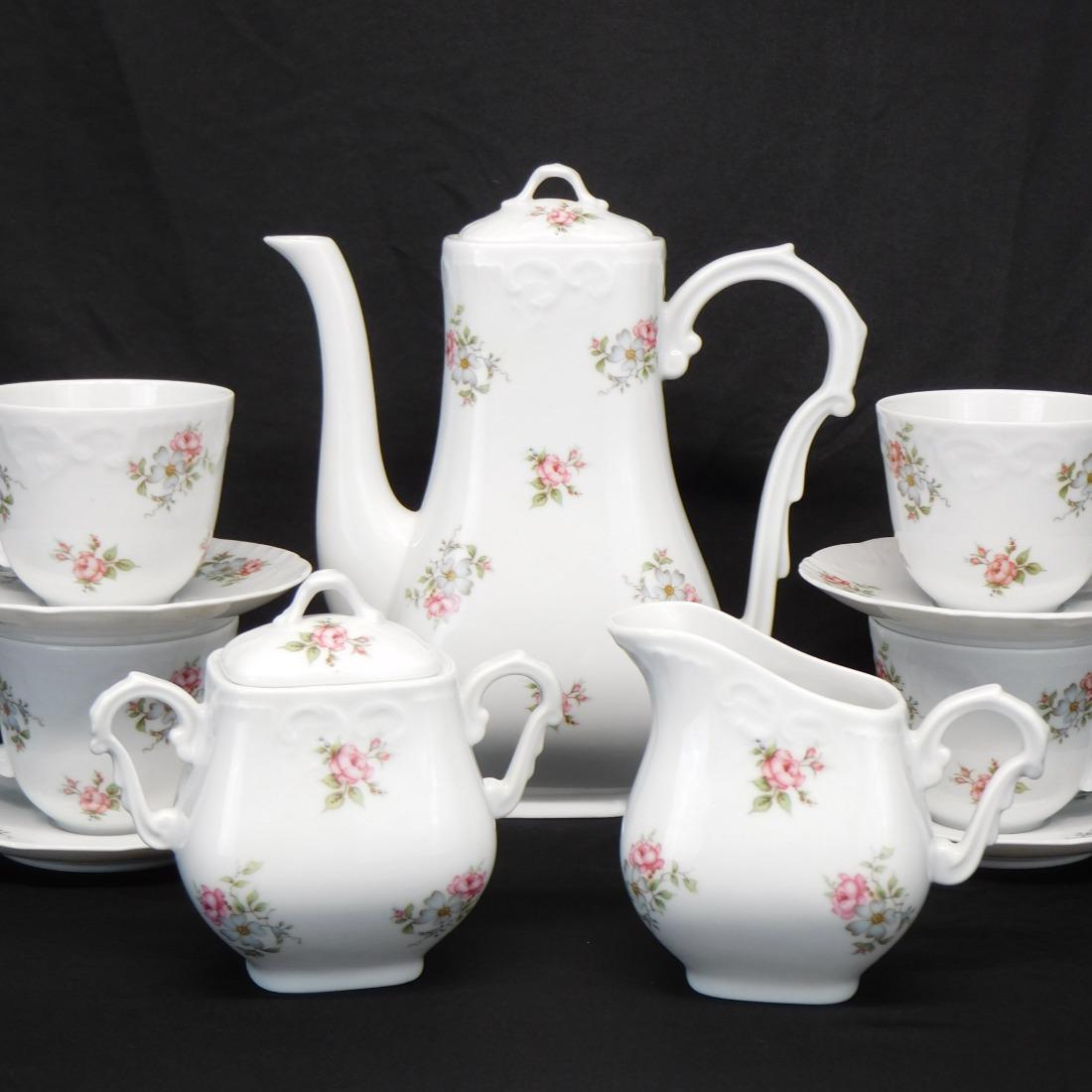 Princess House Fine Porcelain Rose Garden Coffee/Tea Set Service for 4