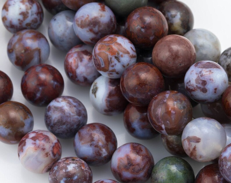 Natural Red Lightning Agate- High Quality in Matte Round- 4mm, 6mm, 8mm ...