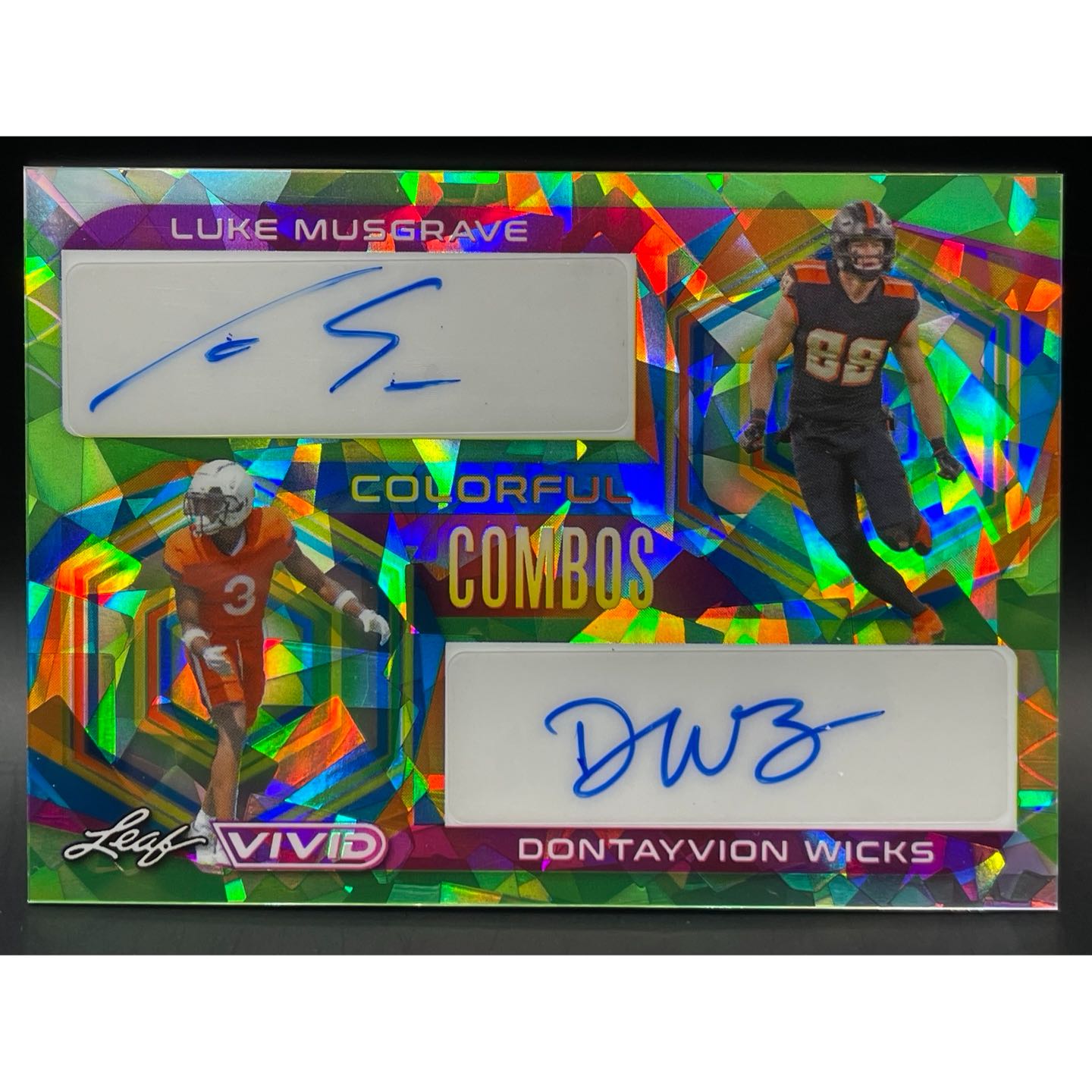 2023 Leaf Vivid - Luke Musgrave/Dontayvion Wicks - Colorful Combos ...