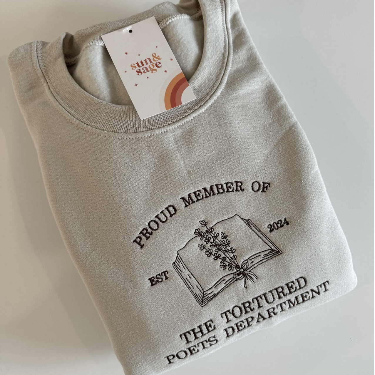 Embroidered Tortured Poets Department Sweatshirt | Poetry Crewneck ...