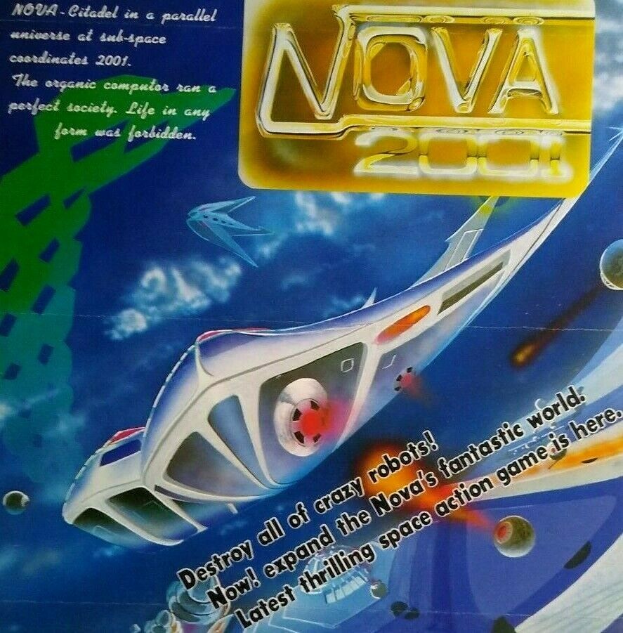 Nova 2001 Arcade Flyer Original Video Game Space Age Art Vintage Retro 1983