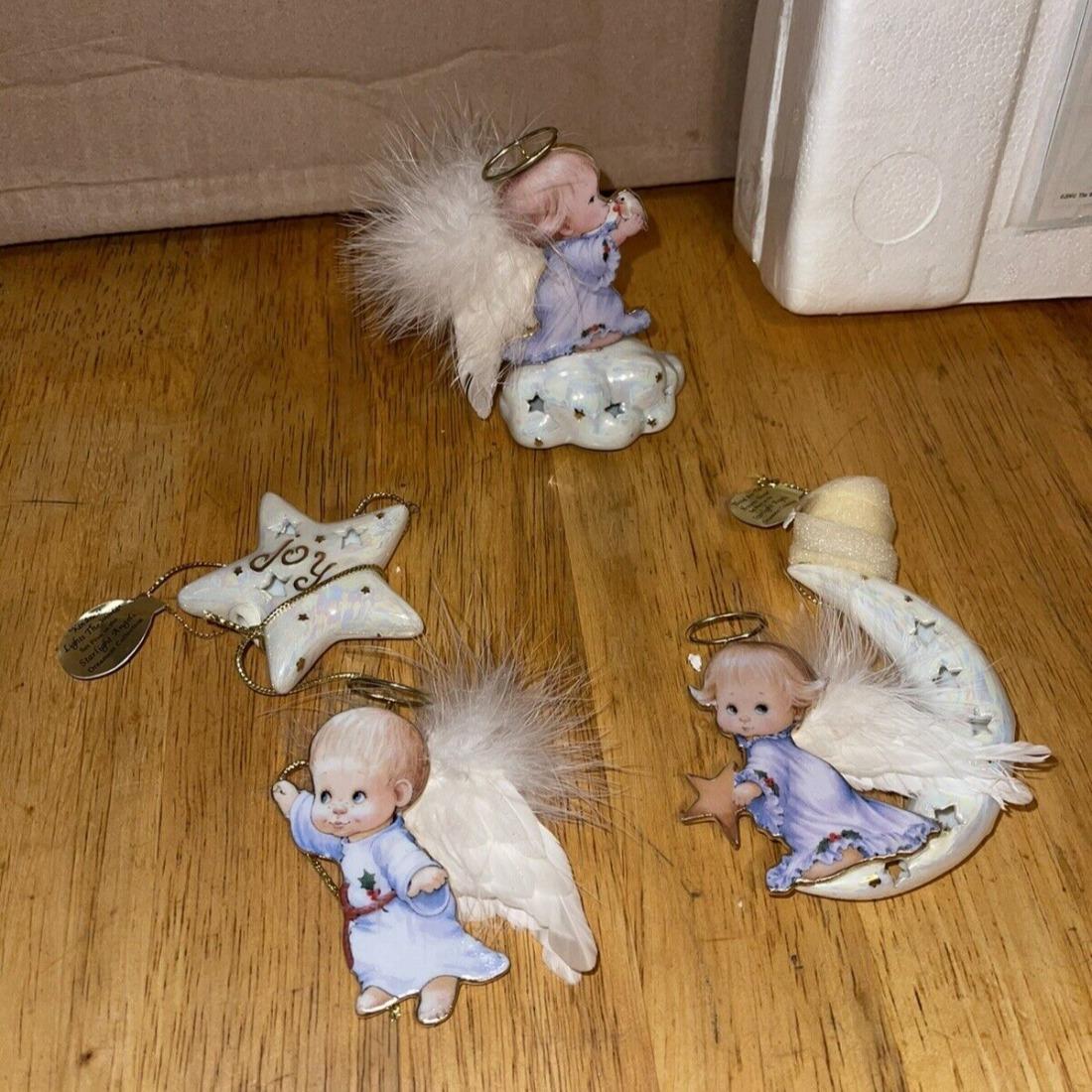 Rare Bradford Edition Christmas Ornaments 2001 Starlight Angels Set # 5 ...