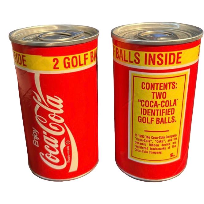 Set of 2 1992 Coca-Cola identified golf balls can (4 balls total - 2 ...