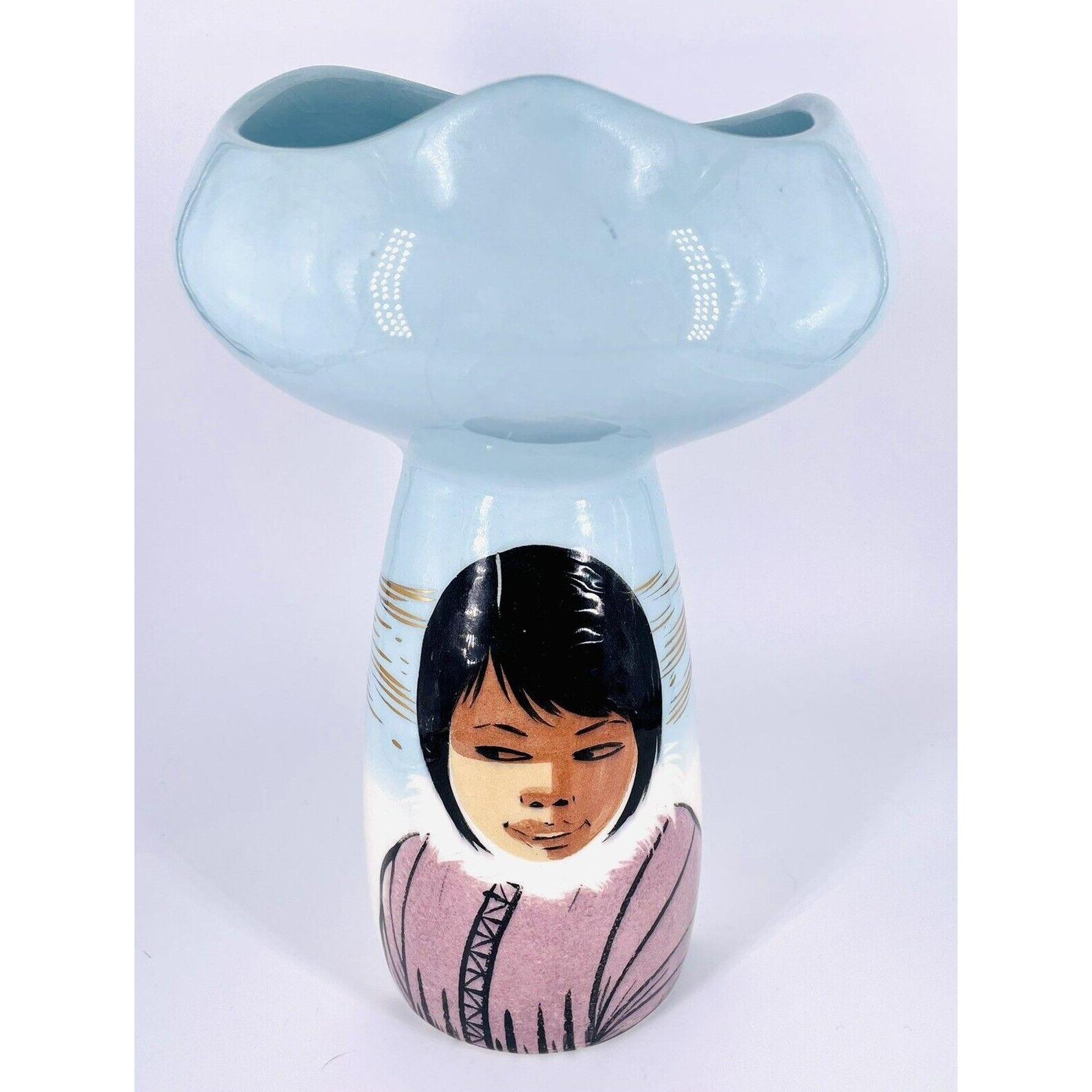 Vintage Matthew Adams Signed Pottery Hyacinth Vase Alaska Inuit Eskimo ...