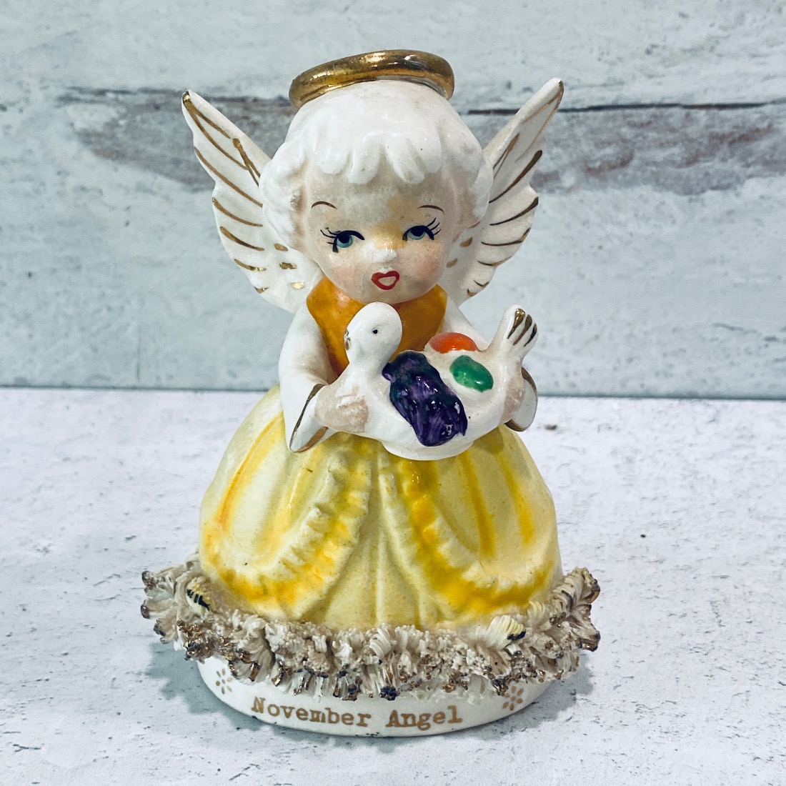 Vintage 1950's Fine A Quality November Birthday Angel, Turkey w/Fruit ...