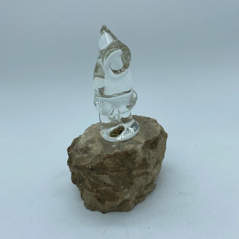 Crystal art glass and stone sculpture Canadian Inuit made Winnipeg Canada