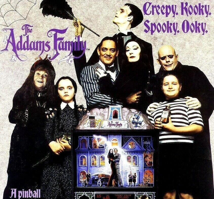 The Addams Family Pinball FLYER Original NOS Vintage Horror Movie TV Art