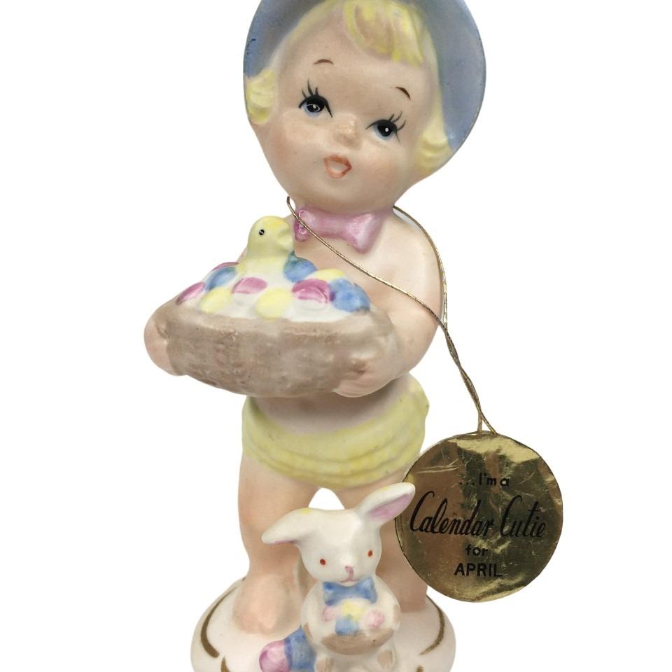 NAPCO APRIL Easter Calendar Cutie Baby Girl Vintage RARE! Hang Tag C ...