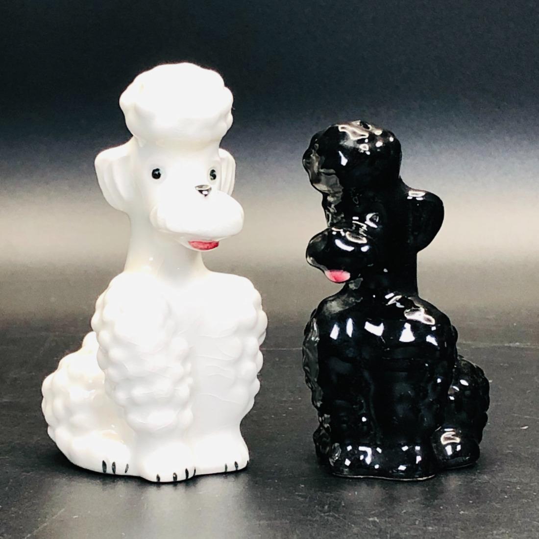 60s Kitsch Goebel Black and White Poodle Salt Pepper Shakers Set ...