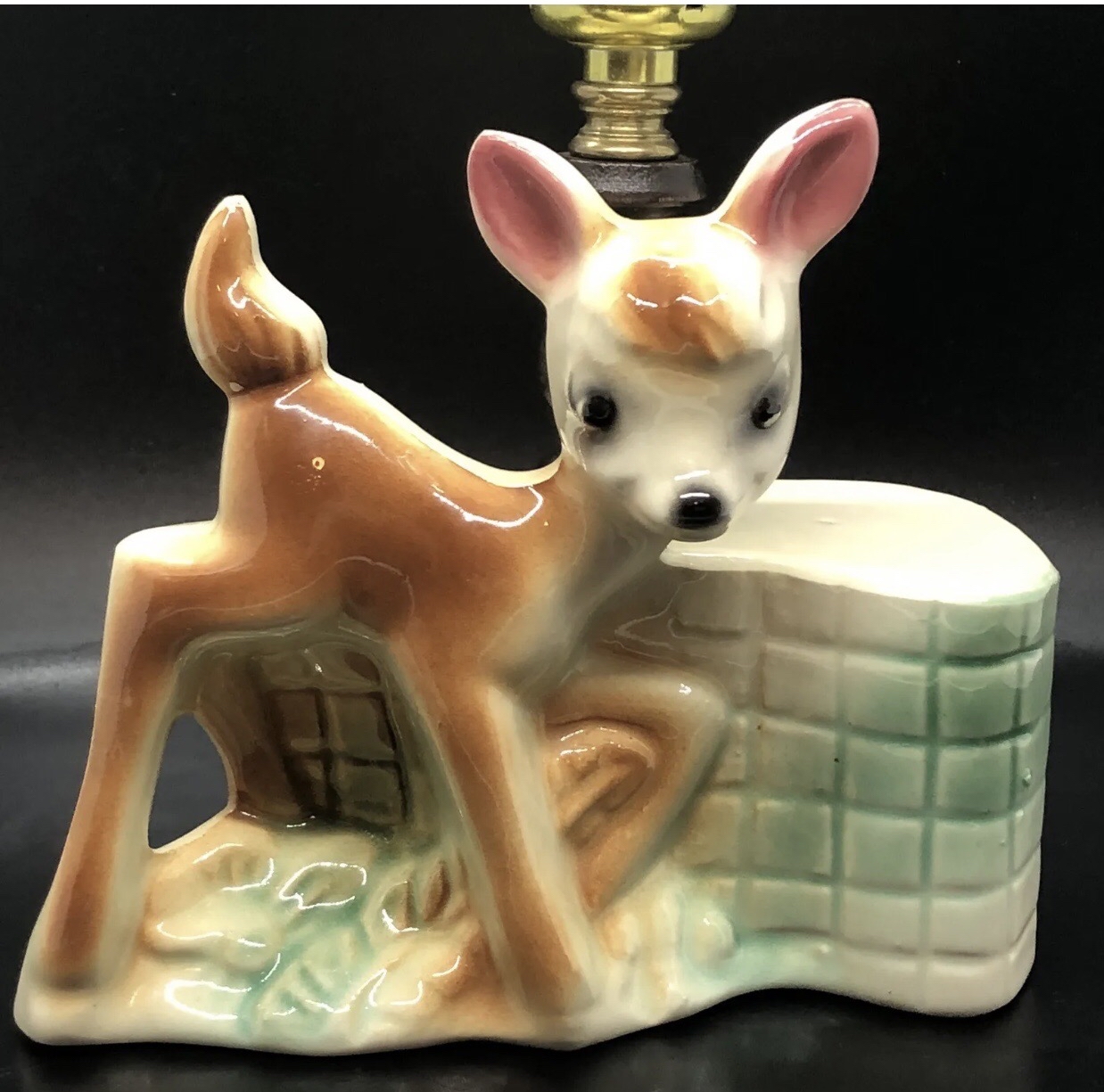 Vintage Kitsch Mid Century Bambi Deer Fawn Ceramic Disney Figurine Lamp ...