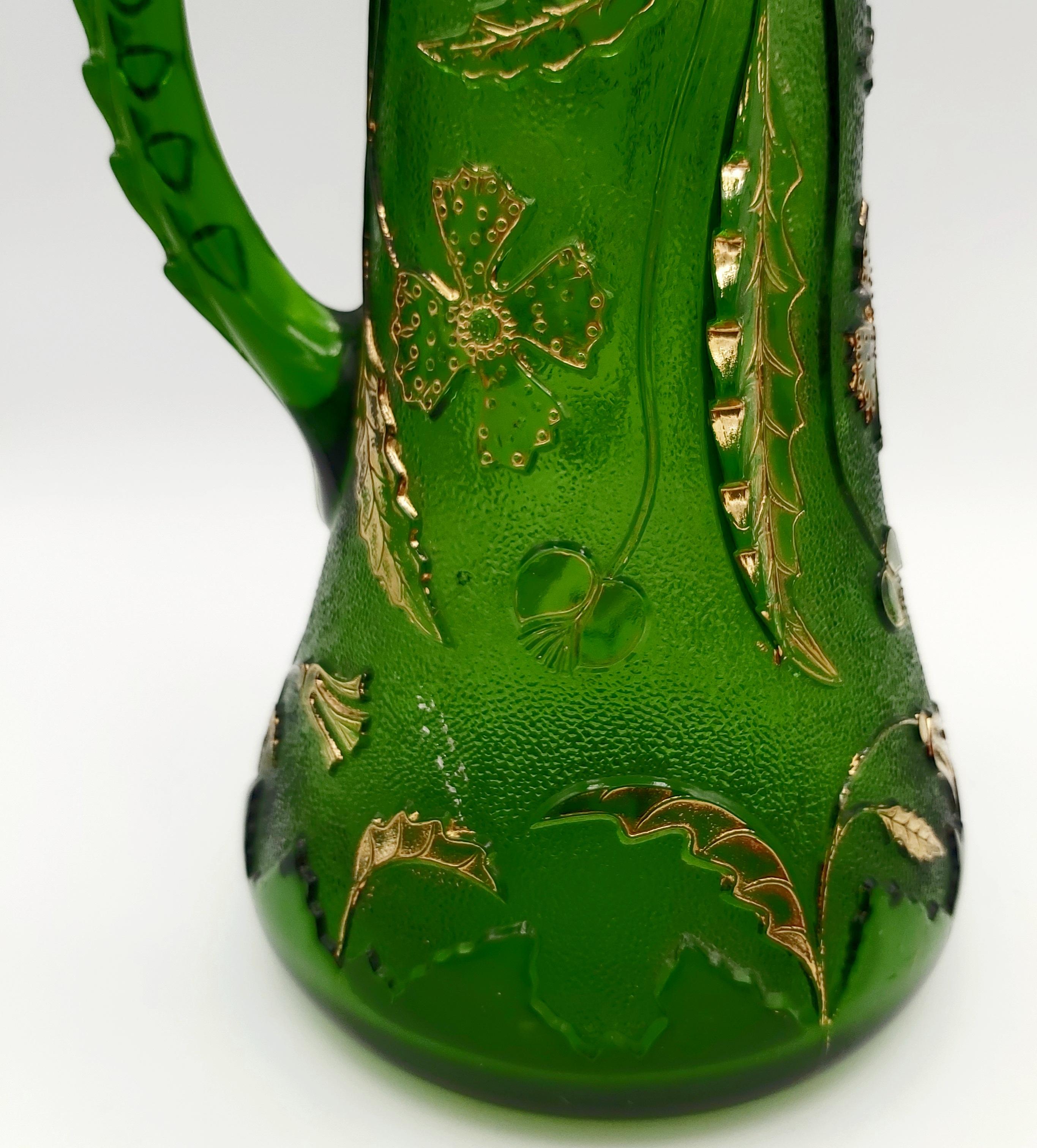 Antique EAPG US Glass Company Delaware Pattern Emerald Green & Gold ...