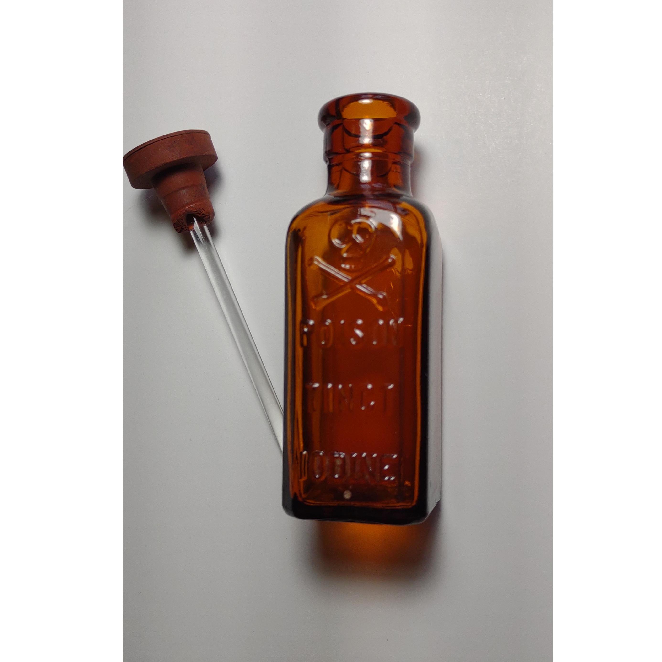 Antique Medicine Poison Bottle Dauber Skull Cross Bones TINCT Iodine ...