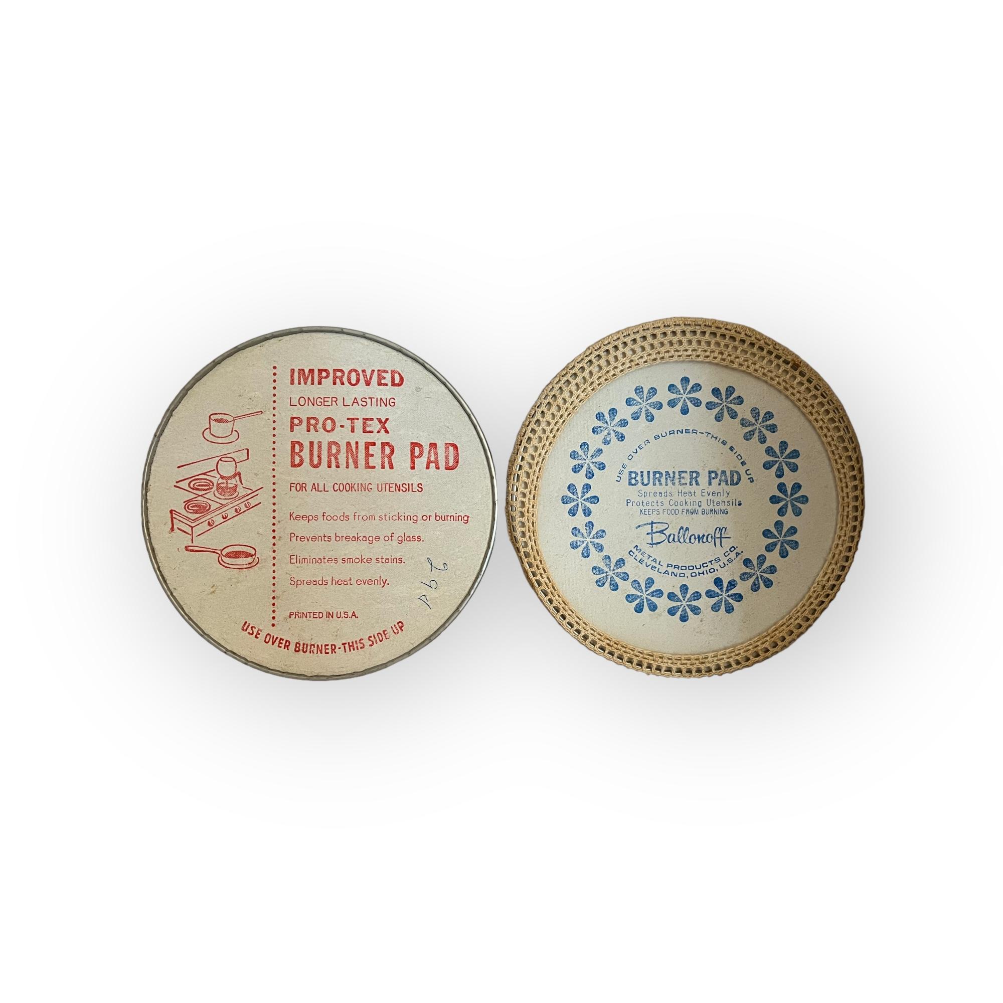 Vintage Burner Pads. Set of 2 with Crocheted Cover. Pro-Tex Ballonoff ...