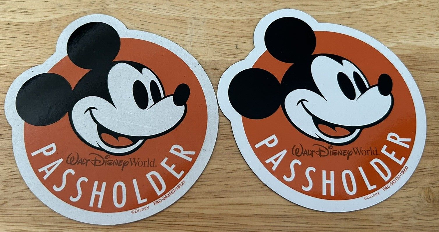 Walt Disney World Annual Mickey Mouse Passholder Magnets Set of Two