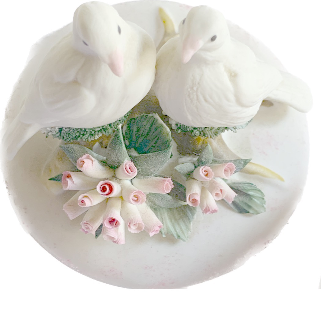 Capodimonte Precious OOAK Pristine Bisque Hand-painted Paid of Doves ...