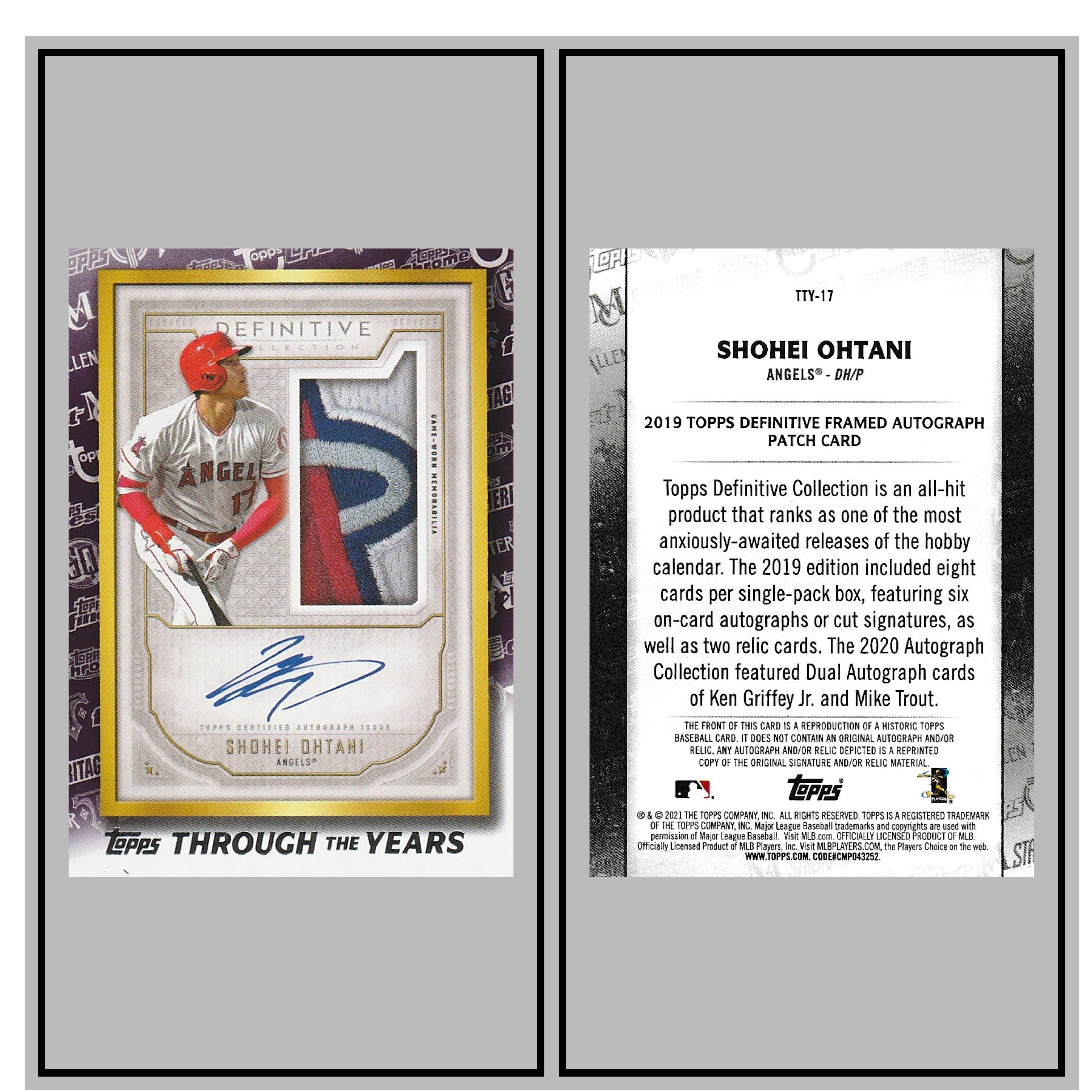 2021 Topps Through The Years Shohei Ohtani.