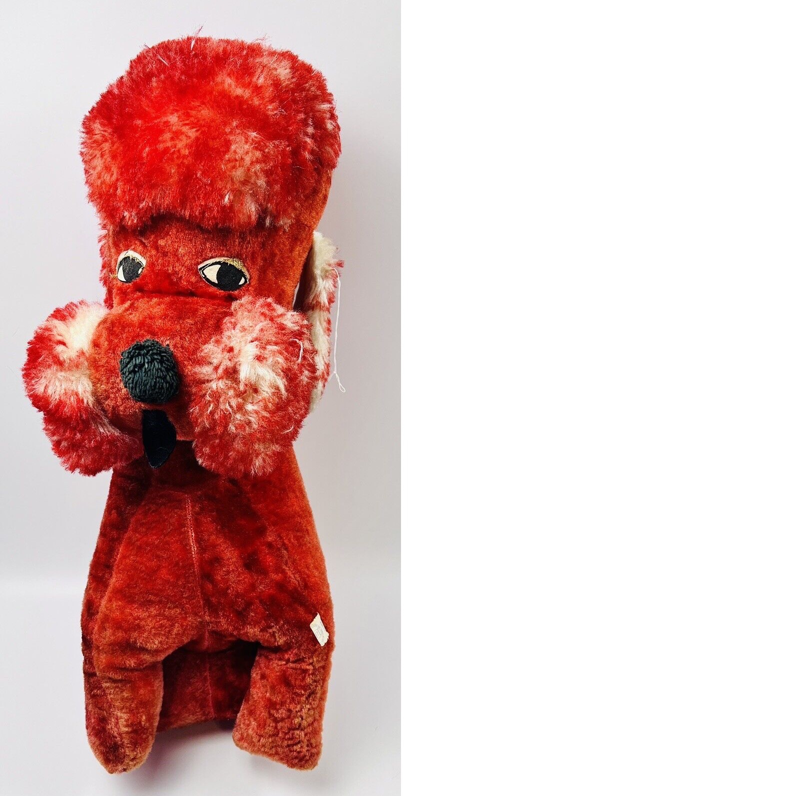 Large Red Dog Plush with Mohawk Vintage Carnival Prize Sawdust Filled ...