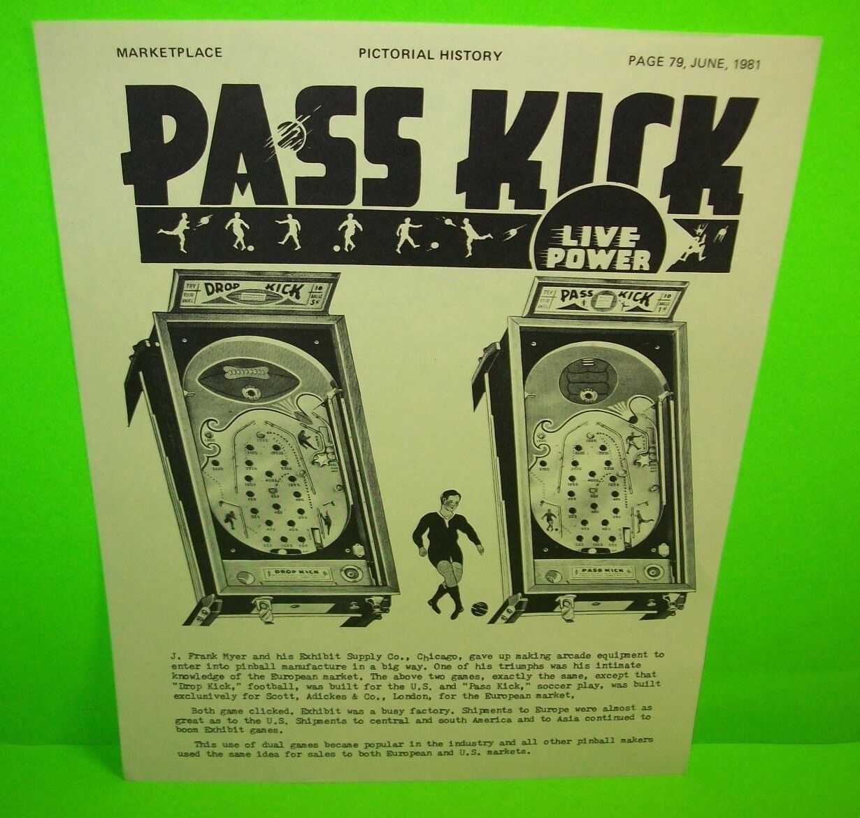 Pinball Machine AD Pass Kick Drop Exhibit Amusement Marketplace ...