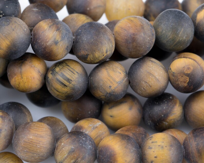 Natural Matte Tiger's Eye Tiger Eye High Quality in Matte Round- d 16 ...