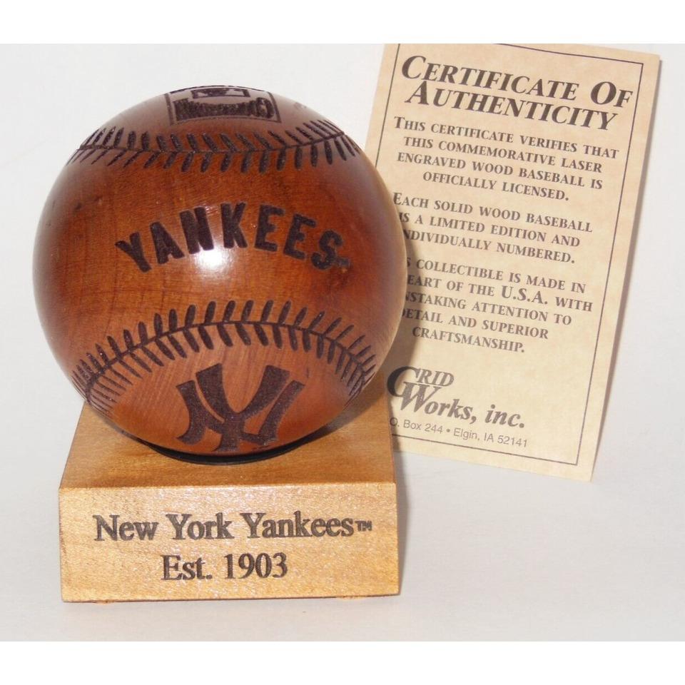 NY Yankees Cooperstown Collection Wooden Baseball 2002 Ltd. Edition MLB ...