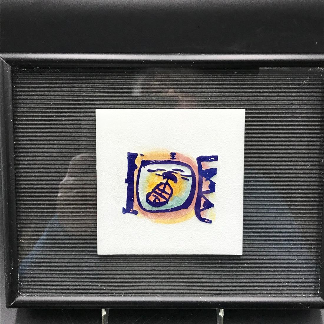 Handmade Abstract Art Tile Framed