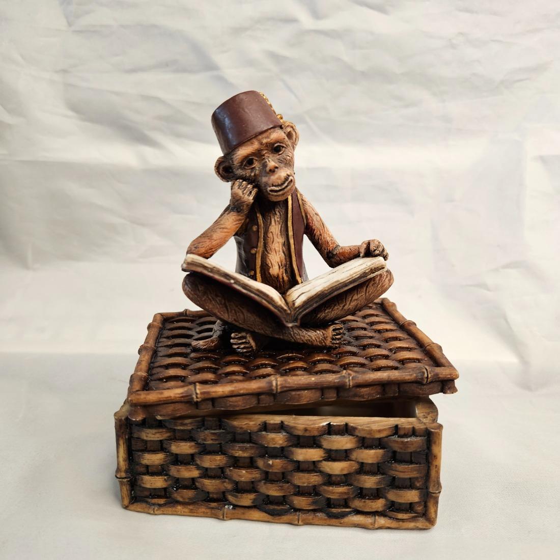 Resin Monkey Trinket Box