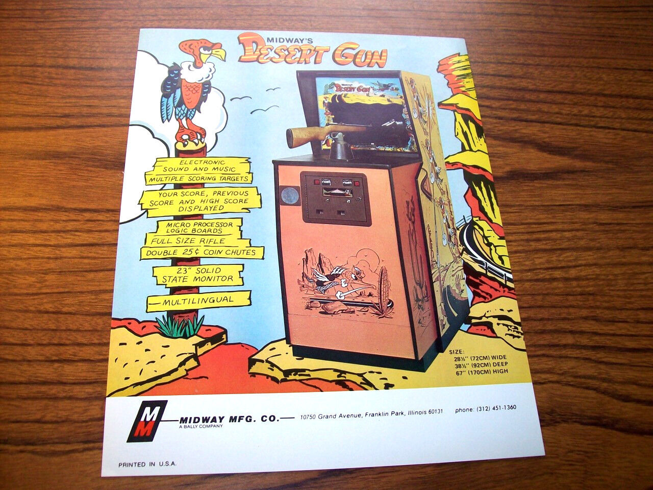 DESERT GUN Original 1977 Video Arcade Game Rifle Gun Promo Sale Flyer ...