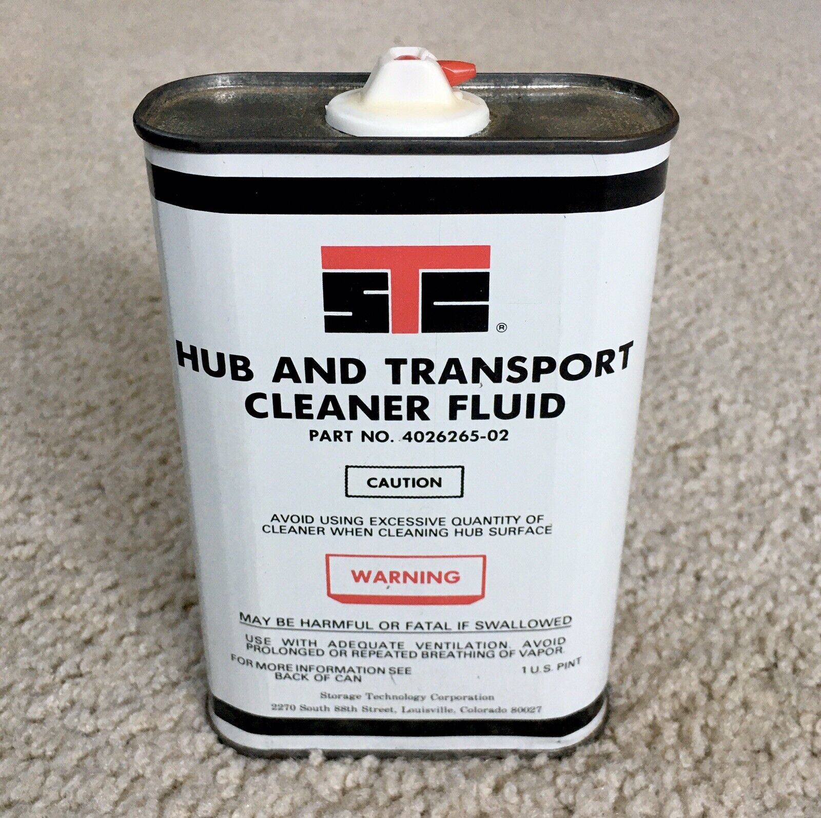Vintage 1970s HUB AND TRANSPORT CLEANER FLUID Can With Contents 1 Pint ...