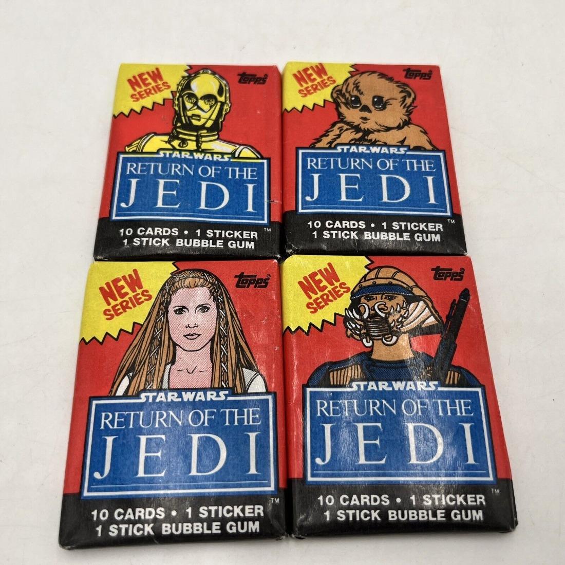 STAR WARS Return of the Jedi lot of 4 Topps Bubble Gum Cards pack 1983 ...