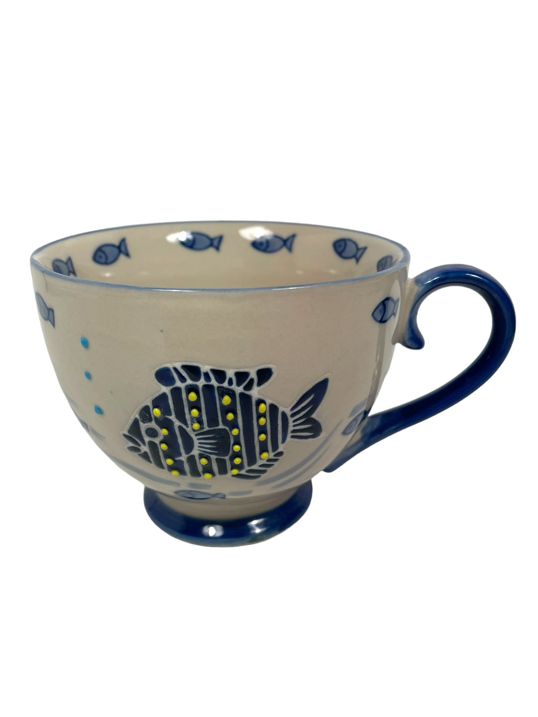 Yokohama Studio Blue White Hand Painted Fish Mug