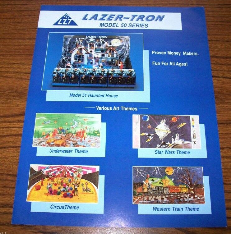 Lazer Tron Model 50 Series Rifle Game Arcade FLYER Original NOS Promo ...
