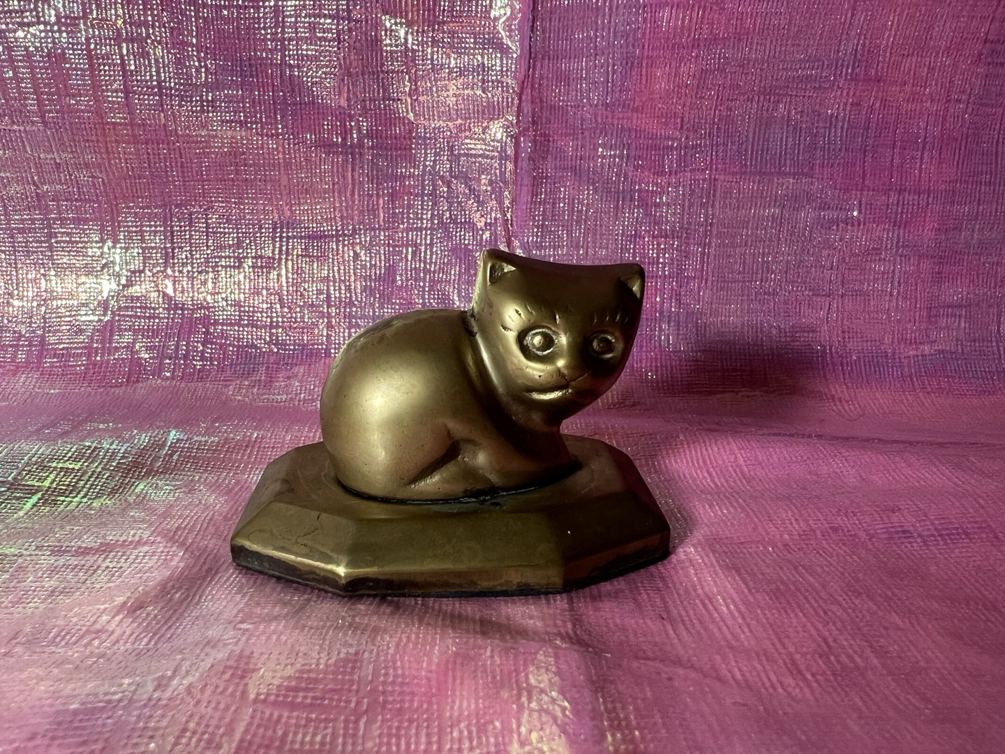 Vintage Brass Cat Paperweight