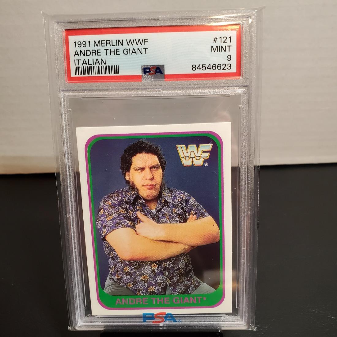 Andre The Giant 1991 Merlin WWF #121 Italian PSA 9