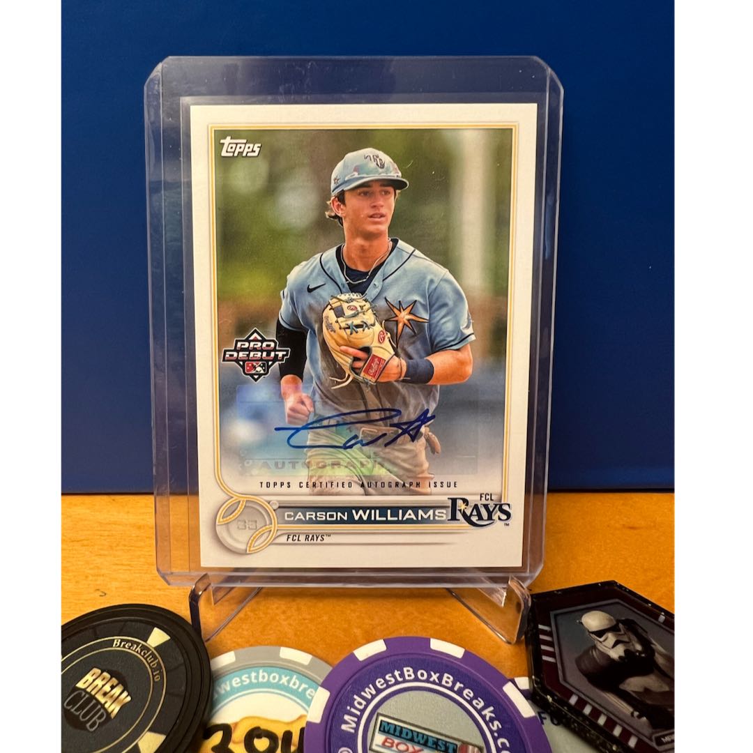 Tampa Bay Rays - Carson Williams 2022 Topps Pro Debut Base Auto PD-54