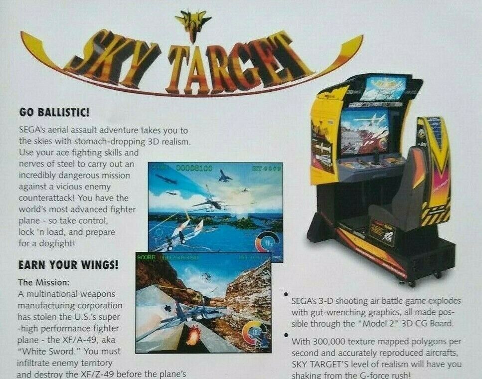 Sky Target Arcade FLYER Original NOS Video Game 1995 Air Combat Vintage ...