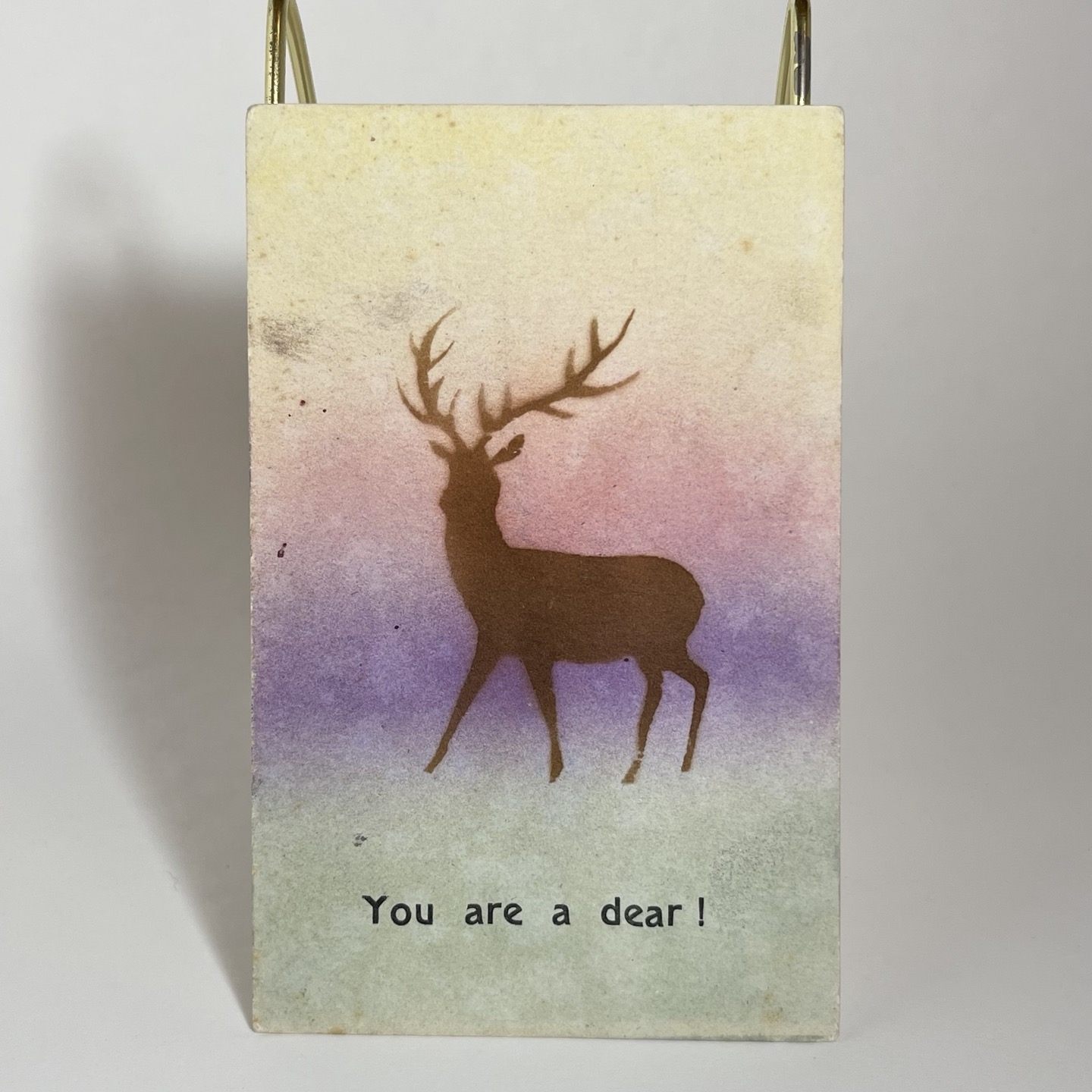 Antique Postcard Deer Paper Ephemera