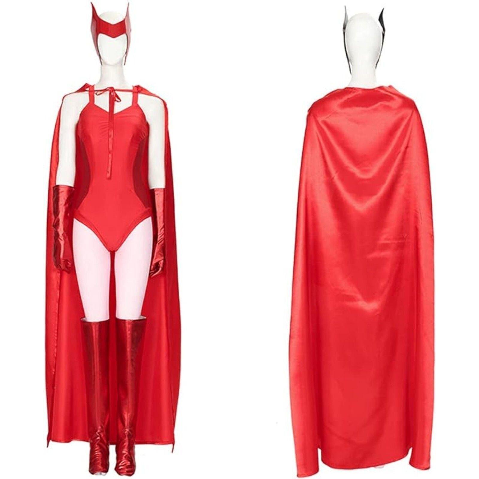 Wanda Maximoff Costume Scarlet Witch Red Cloak Suits Cosplay Outfits Small