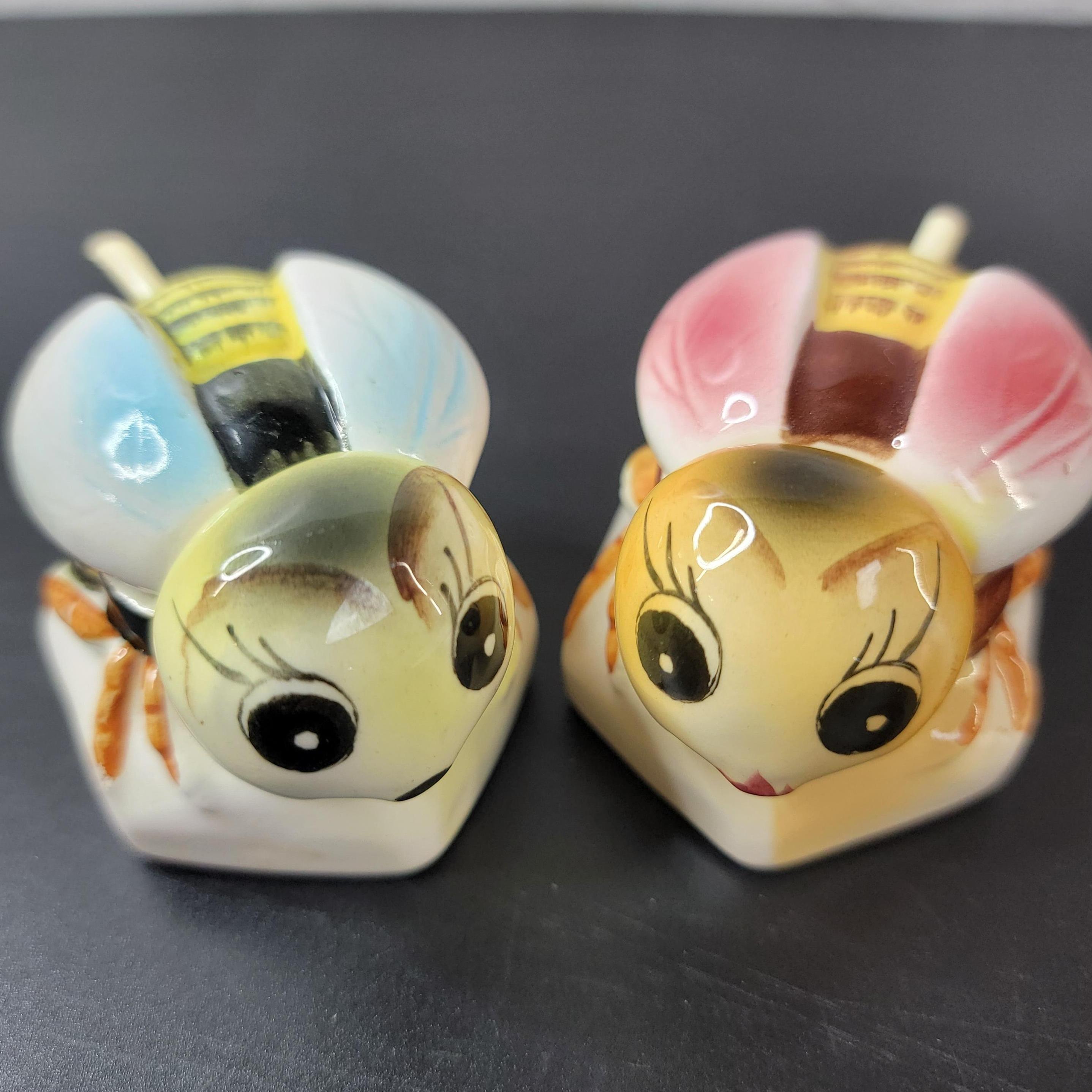 Vintage Anthropomorphic Bumble Bees Jam/Jelly Jars With Original Spoons ...