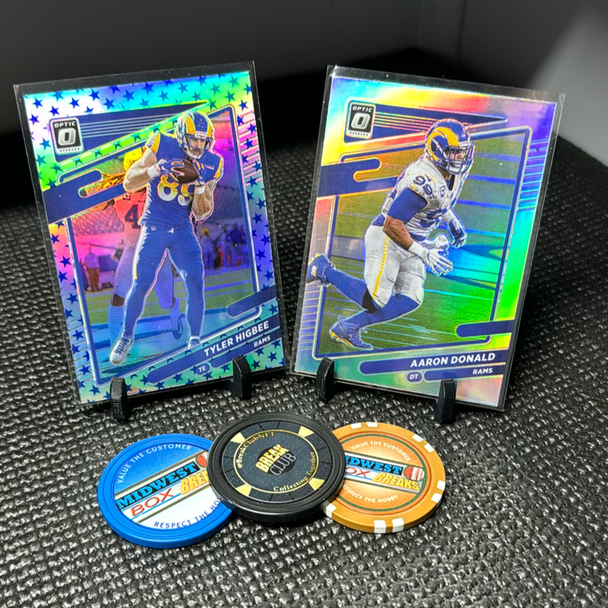 2021 Optic Tyler Higbee Stars And Aaron Donald Silver Holo Los Angeles Rams