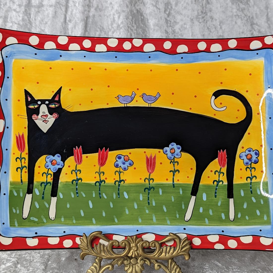Sharon Bloom Cats In Bloom Large Rectangular Platter Henriksen Import ...