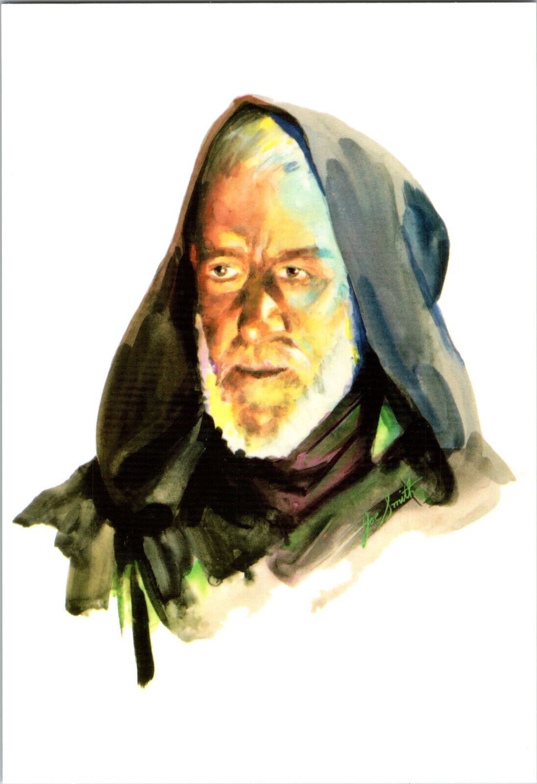 Postcard Obi-Wan Kenobi Portrait Star Wars Movie Artist Joe Smith LucasFilm